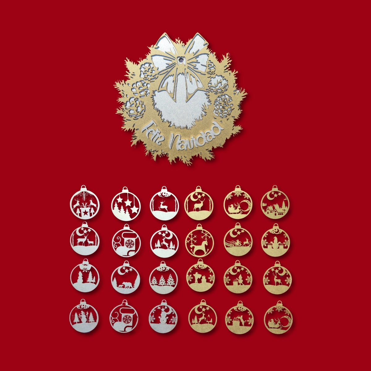 Set de Esferas MDF Clásicas